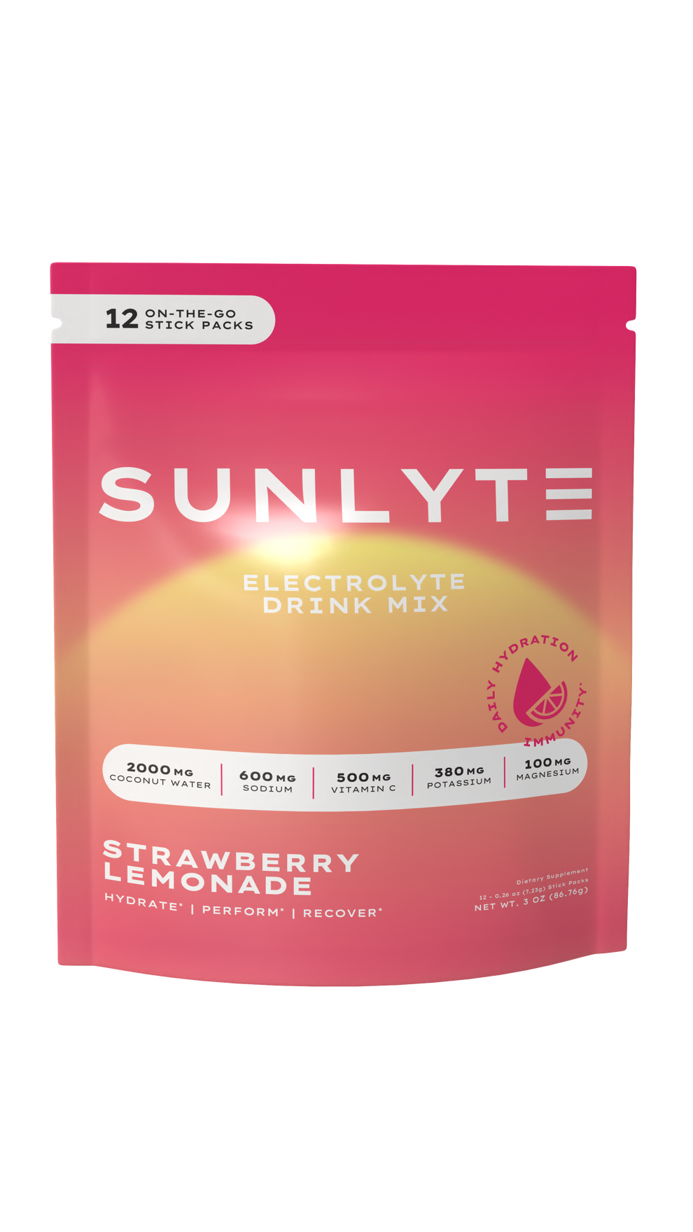 Sunlyte Hydration- Strawberry Lemonade 12-Pack – Night & Day Beverages